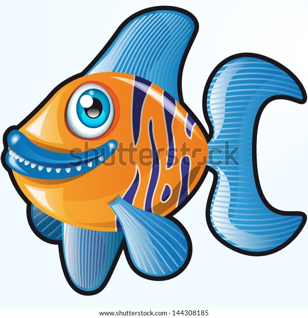Vector Cute Cartoon Fish Character Graphic Stock Vector (Royalty Free ...