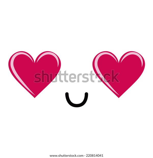 Vector Cute Cartoon Love Face Editable Stock Vector (Royalty Free ...