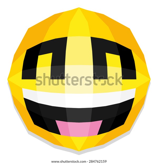 Vector Cute Cartoon Polygonal Face Illustration Stock Vector (Royalty ...