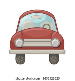 Vector Cute Cartoon Red Car Isolated Stock Vector (Royalty Free ...
