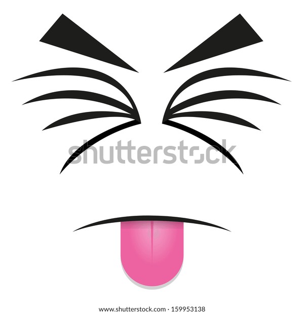 Vector Cute Cartoon Red Disgust Face Stock Vector (Royalty Free ...