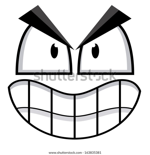 Vector Cute Cartoon White Furious Face Stock Vector (Royalty Free ...