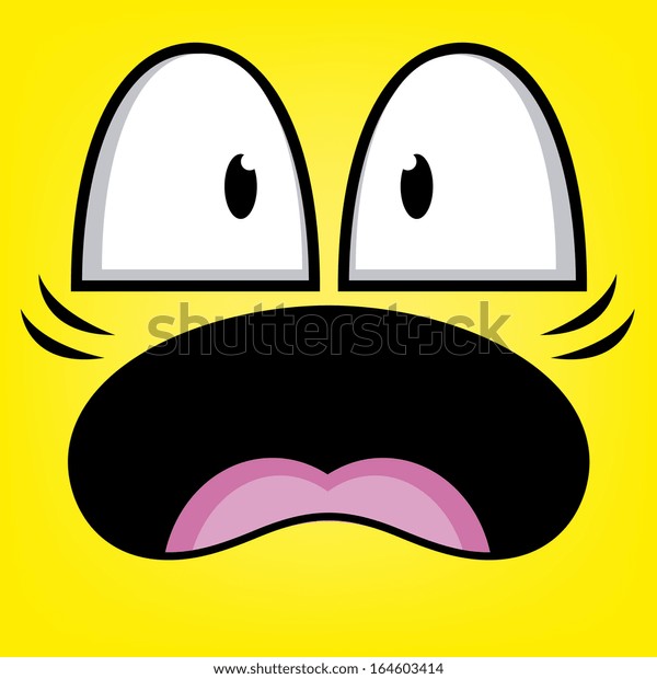 Vector Cute Cartoon Yellow Astonished Face Stock Vector (Royalty Free ...