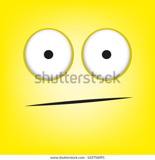 Vector Cute Cartoon Yellow Shocked Face Stock Vector (Royalty Free ...