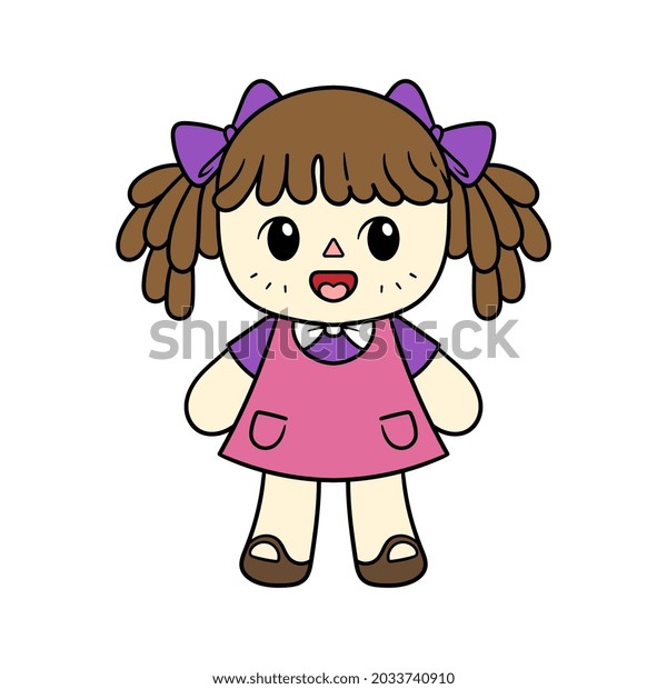 Vector Cute Doll Cartoon Illustration Stock Vector (Royalty Free ...