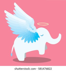 Vector Cute Elephant Angel Stock Vector (Royalty Free) 581476822 ...