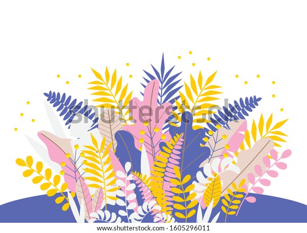 Vector Cute Floral Composition Made Stylized Stock Vector (Royalty Free ...