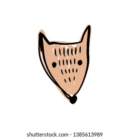 Vector Cute Fox Face Doodle Scandinavian Stock Vector (Royalty Free ...