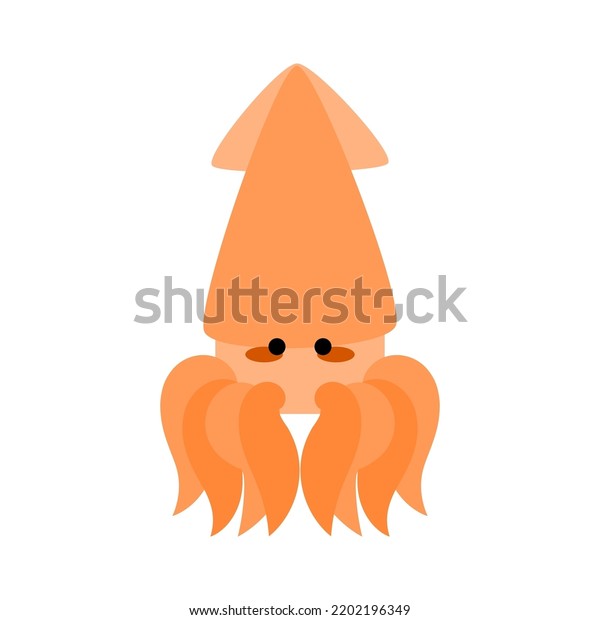 Vector Cute Kawaii Style Squid Cartoon Stock Vector (Royalty Free ...