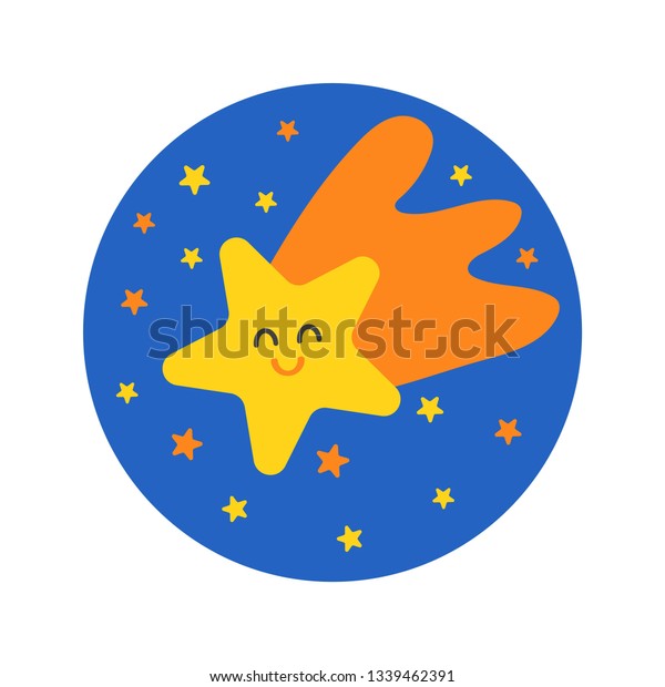 Vector Cute Kids Illustration Smiling Star Stock Vector (Royalty Free ...