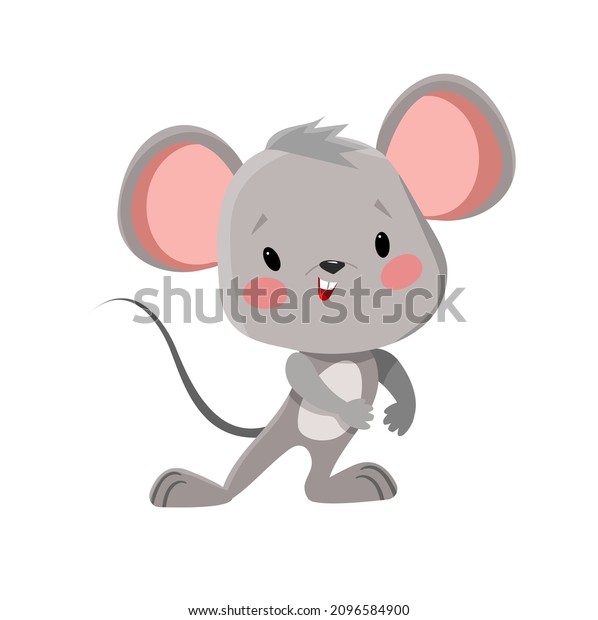 Vector Cute Little Mouse Character Standing: เวกเตอร์สต็อก (ปลอดค่า ...