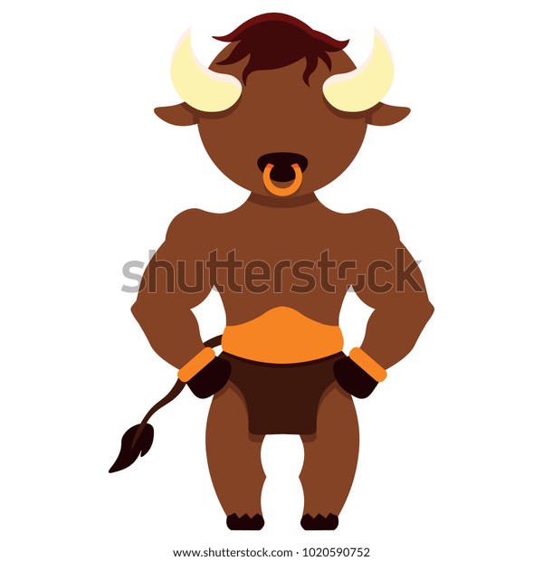 Vector Cute Minotaur Colorful Isolated Stock Vector (Royalty Free ...