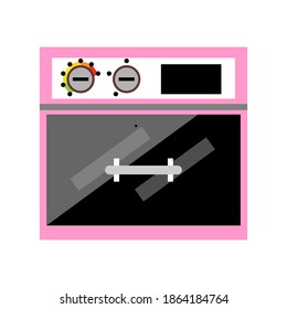 Vector Cute Pink Oven On White Stock Vector (Royalty Free) 1864184764 ...