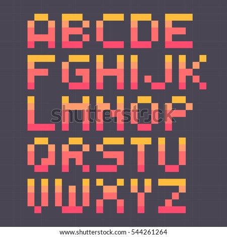Vector Cute Pixel Art Font 4 X 5 Stock-Vektorgrafik (Lizenzfrei ...