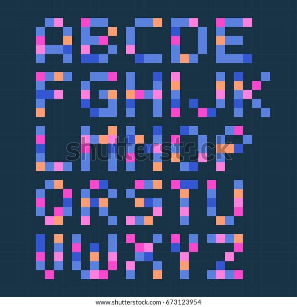 Vector Cute Pixel Art Font 4x5 Stock Vector (Royalty Free) 673123954