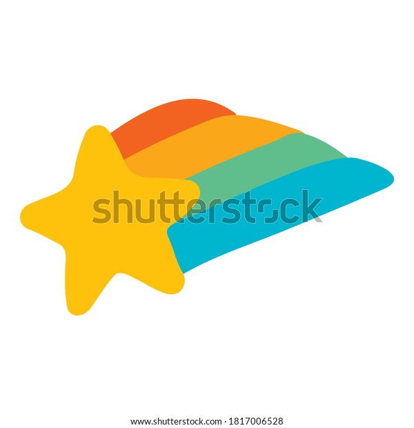Vector Cute Shooting Star Symbol Stock Vector (Royalty Free) 1817006528 ...