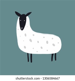 Vector Cute Simple Sheep Art Nursery Stock Vector (Royalty Free ...