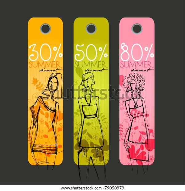 Vector Cute Summer Price Tags Fashion Stock Vector (Royalty Free) 79050979