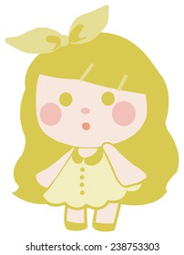 Vector Cute Yellow Doll Illustration Stock Vector (Royalty Free ...