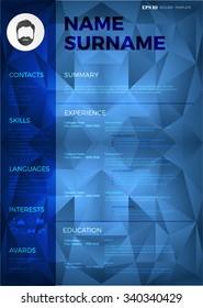 Vector Cv Resume Template Modern Dark Stock Vector (Royalty Free ...