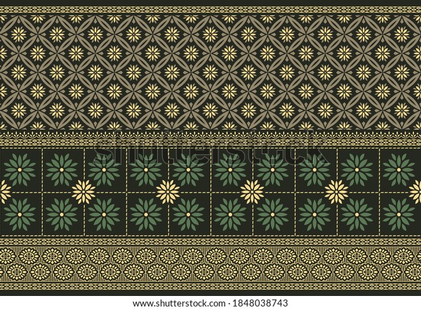 Vector Damask Floral Border Design Stock Vector (Royalty Free) 1848038743