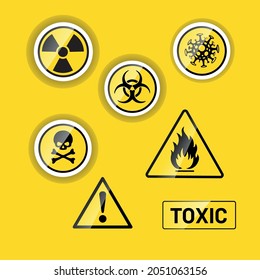 Vector Danger Warning Toxic Biohazard Radiation Stock Vector (Royalty ...