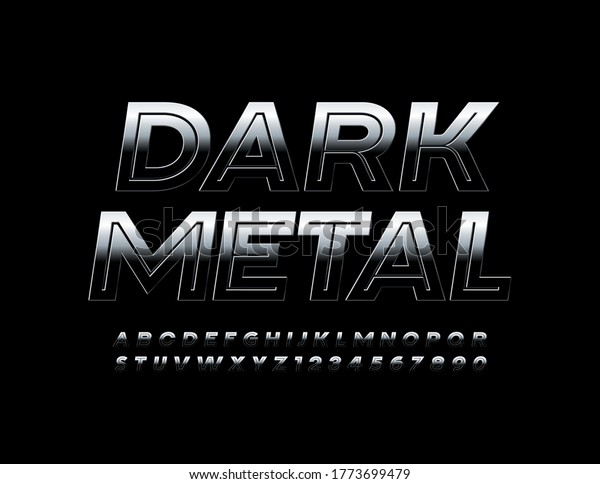 Vector Dark Metal Font Line Silver Stock Vector (Royalty Free ...