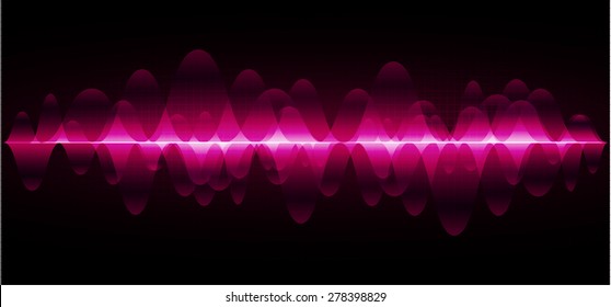 Vector Dark Pink Sound Wave Abstract Stock Vector (Royalty Free ...