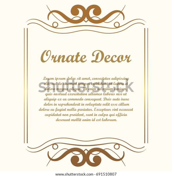 Vector Decorative Element Design Frame Template Stock Vector (Royalty ...