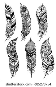 Tribal Feathers Grunge Authentic Texture Fashion Stock Vector (Royalty ...