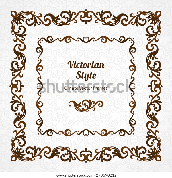 Vector Decorative Frame Victorian Style Elegant Stock Vector (Royalty ...