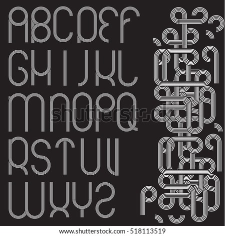 Vector Decorative Geometric Font Modern Type Stock Vector (Royalty Free ...