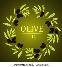 Vector Decorative Wreath Olive Branch Labels Stock Vector (Royalty Free ...