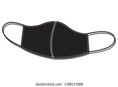 Vector Design Black Cloth Face Mask Stock Vector (Royalty Free ...