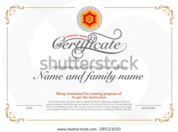 Vector Design Certificate Luxury Modern Stock Vector (Royalty Free ...