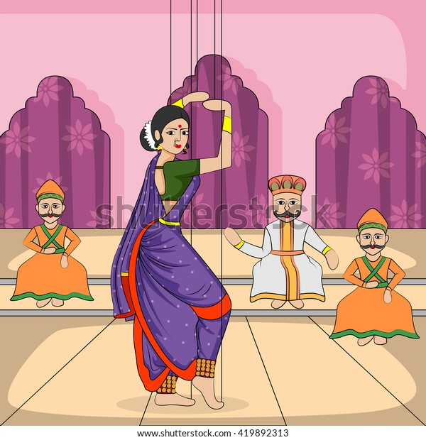 Vector Design Colorful Rajasthani Puppet Doing Stock Vector (Royalty ...