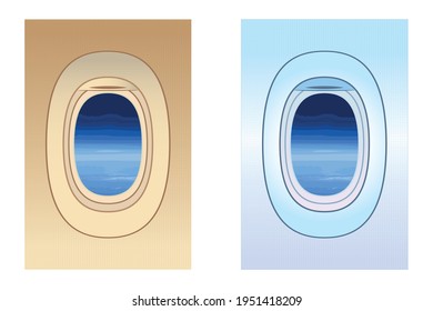 Vector Design Drawing Airplane Windows View Stock Vector (Royalty Free ...