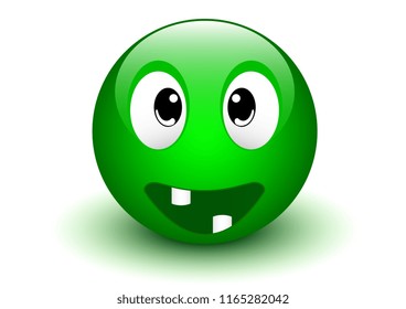 Vector Design Emoticon Green Ball Character Stock Vector (Royalty Free ...