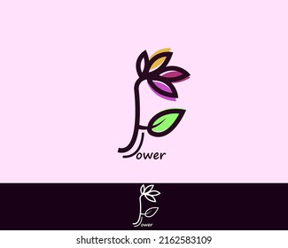Vector Design Flower Word Flower Leaves Stock Vector (Royalty Free ...