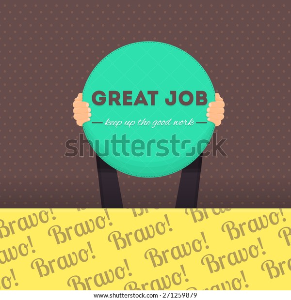 Vector Design Great Job Lettering Flat Stock Vector (Royalty Free ...