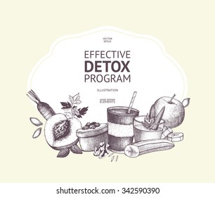 Vector Design Hand Drawn Detox Illustration Stock Vector (Royalty Free ...