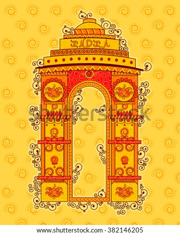 Vector Design India Gate Indian Art Stock Vector (Royalty Free ...