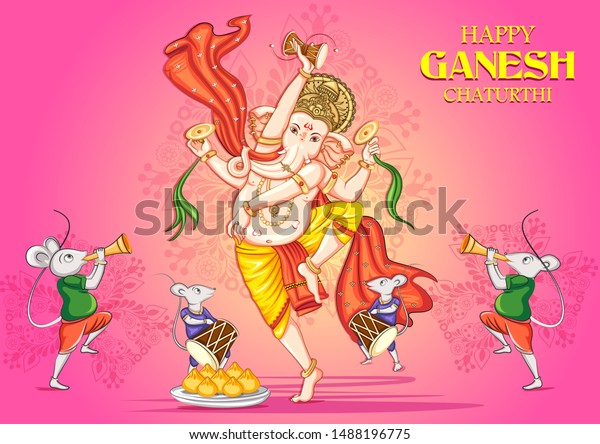 Vector Design Indian Lord Ganpati Ganesh 库存矢量图（免版税）1488196775 ...