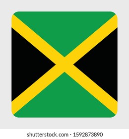 Flag Jamaica Glossy Icon Square Shape Stock Vector (Royalty Free) 497329564
