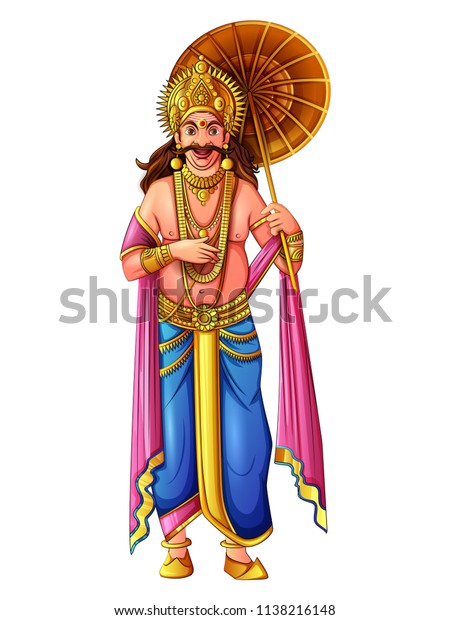Vector Design King Mahabali Hindu Mythology Stock Vector (Royalty Free ...