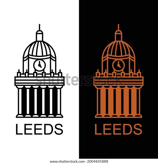 Vector Design Leeds Line Art Style Stock Vector (Royalty Free ...