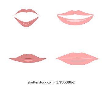 Human Mouth Vector Illustration Set Icon 스톡 벡터(로열티 프리) 1135041923 ...