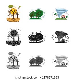 Vector Design Natural Disaster Logo Collection Stock Vector (Royalty ...