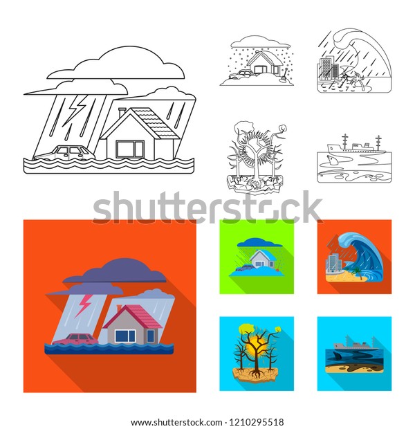 Vector Design Natural Disaster Sign Collection Stock Vector (Royalty ...