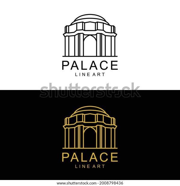 Vector Design Palace Line Art Style Stock Vector (Royalty Free ...